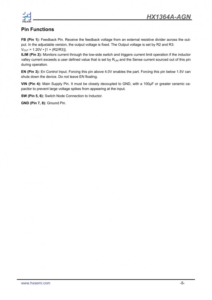 HX1364A-AGN datasheet page 5