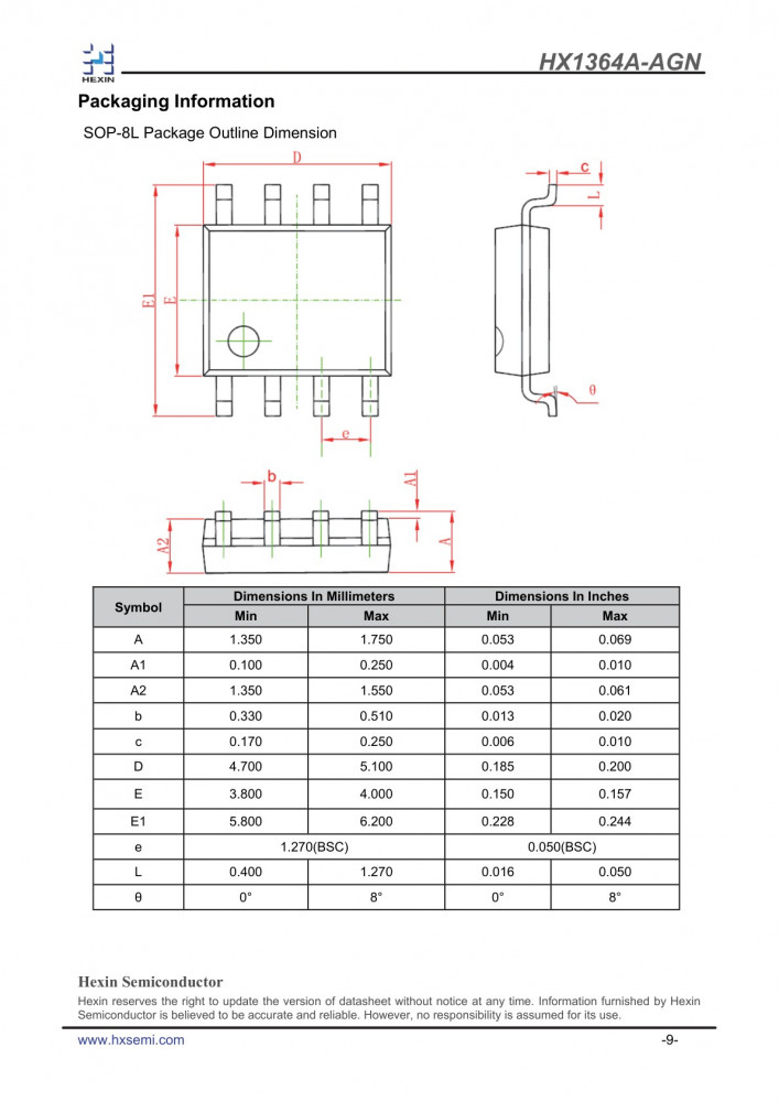 HX1364A-AGN datasheet page 9