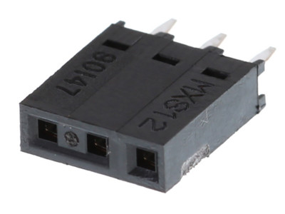 C-Grid III PCB Receptacle, 2.54mm Pitch, Single Row, Vertical, Shrouded, 2 Circuits, 0.76µm Gold (Au) Plating