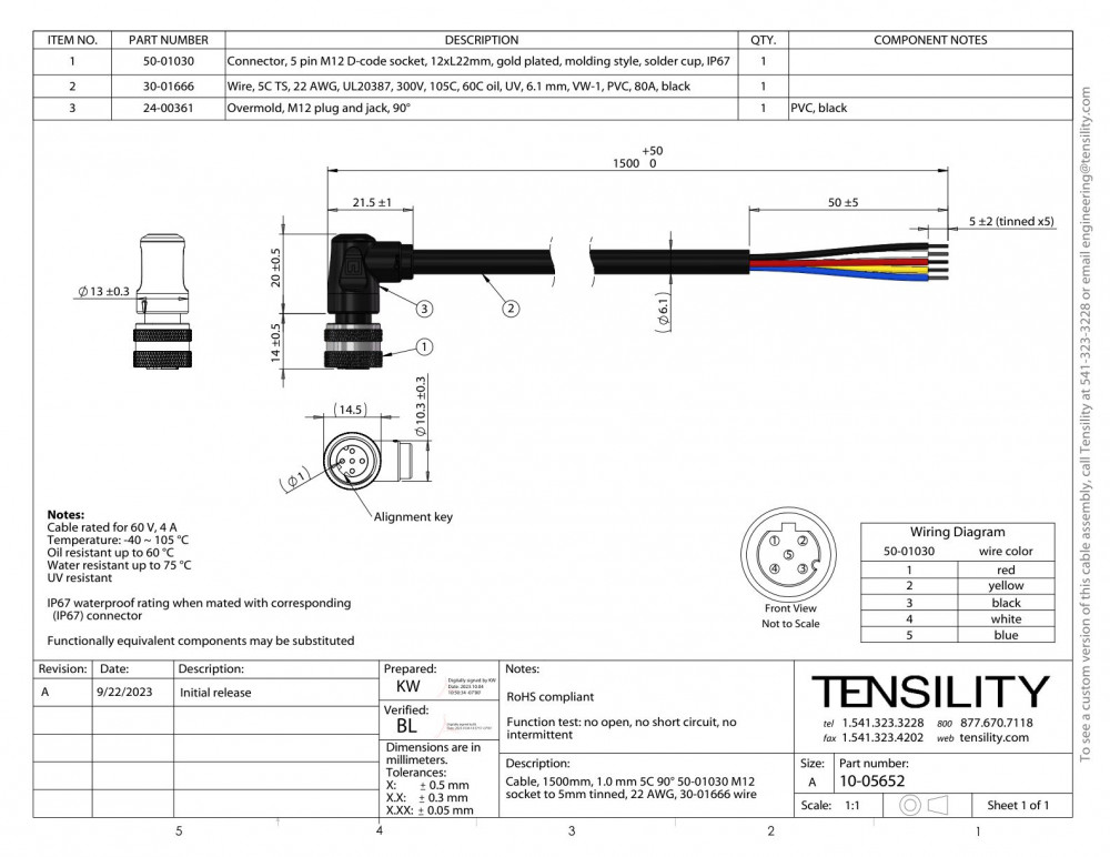 Tensility International 10-05652 assembly drawing