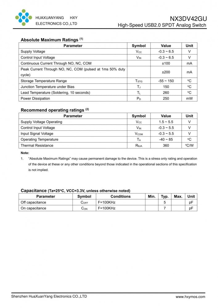 NX3DV42GU datasheet page 3