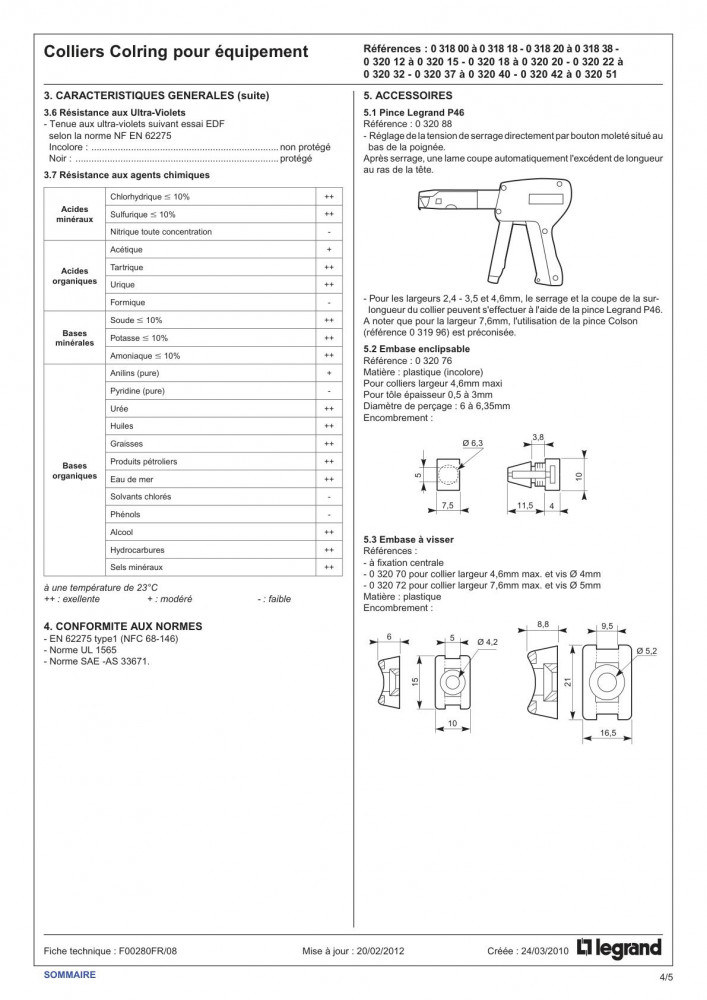 Legrand Colring technical document, page 4