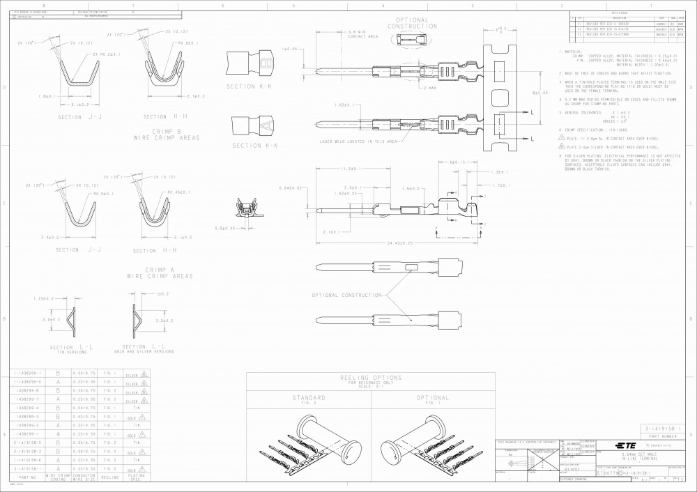 TE Connectivity 1-1438299-1 technical document page