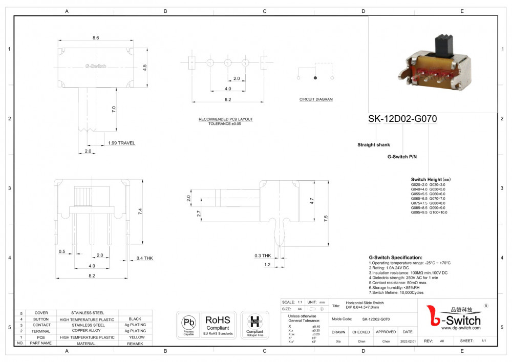 SK-12D02-G070 technical document preview