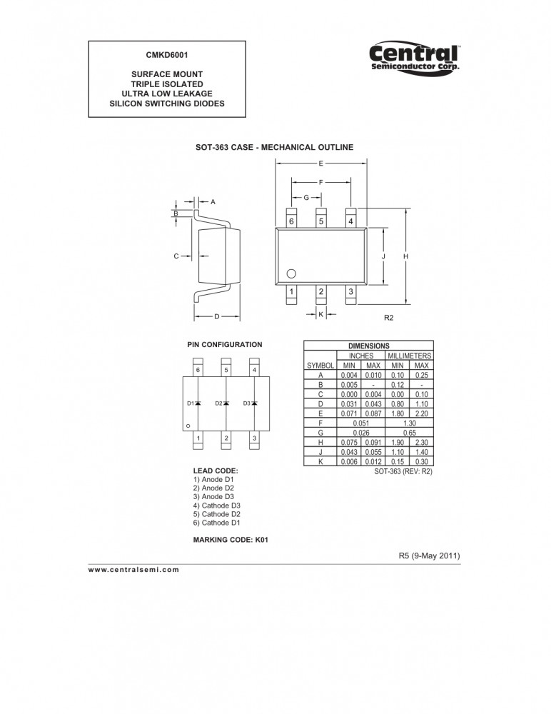 CMKD6001 datasheet page 2