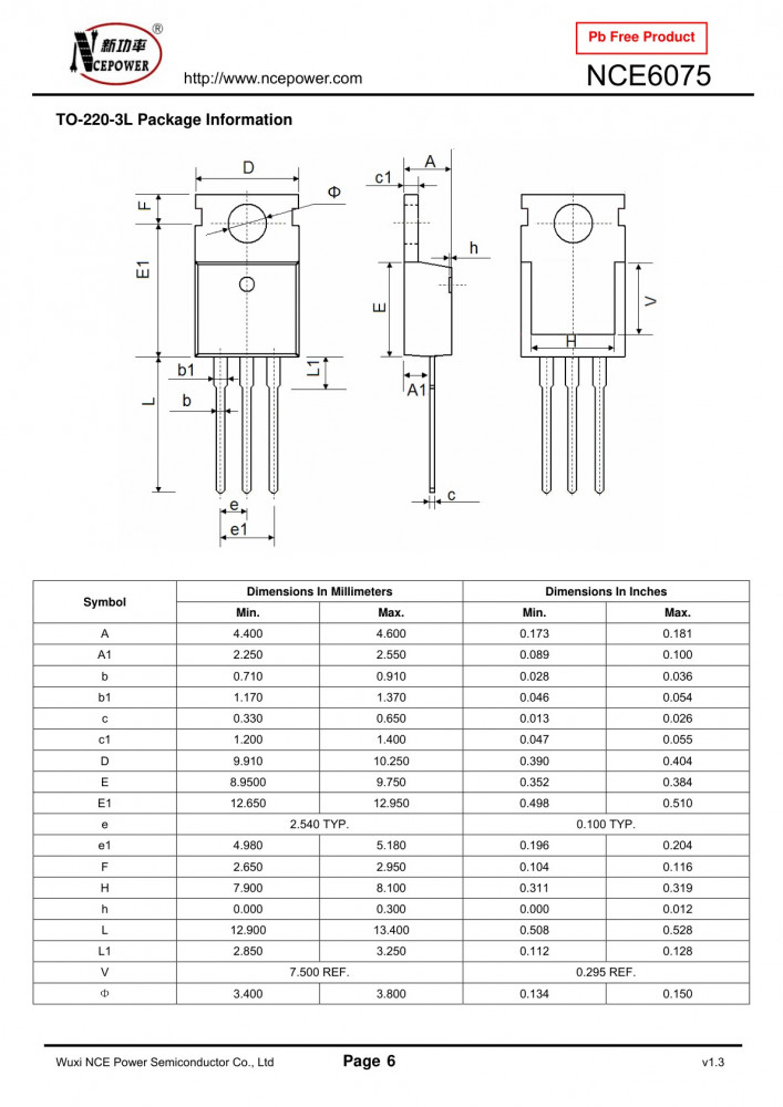 NCE6075 datasheet page 6