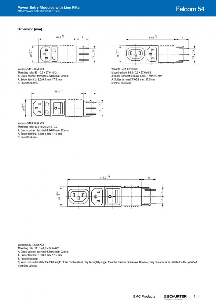 SCHURTER 5424.2253.203 datasheet page 3