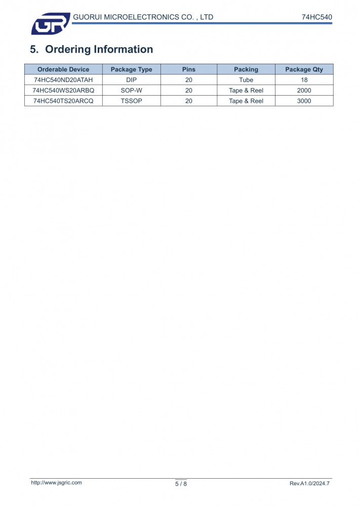 74HC540 datasheet page 5