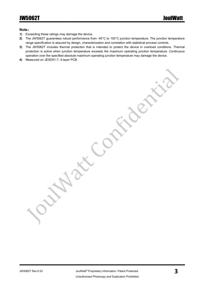 JW5062T datasheet page 3