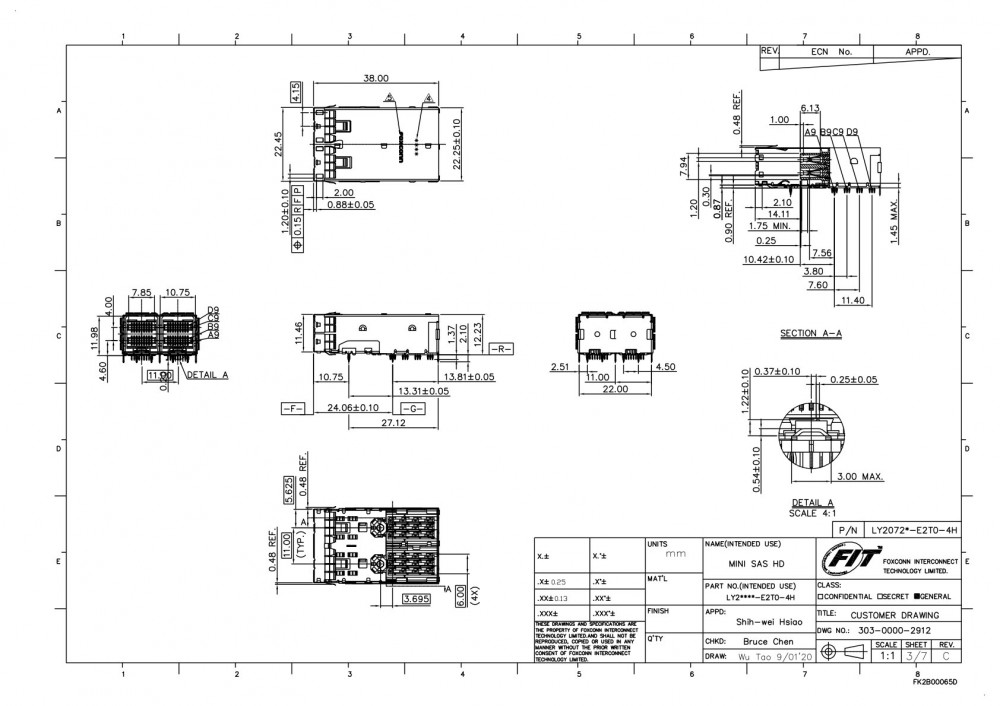 FOXCONN LY20723-E2T0-4H technical drawing page 2