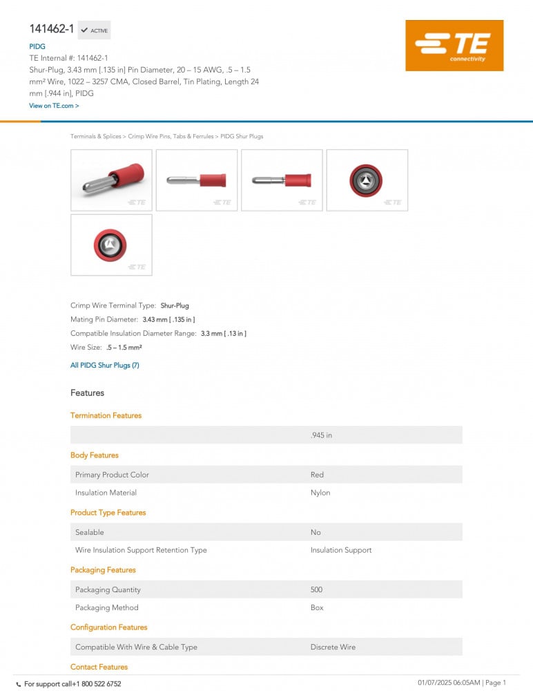 141462-1 technical document page 1