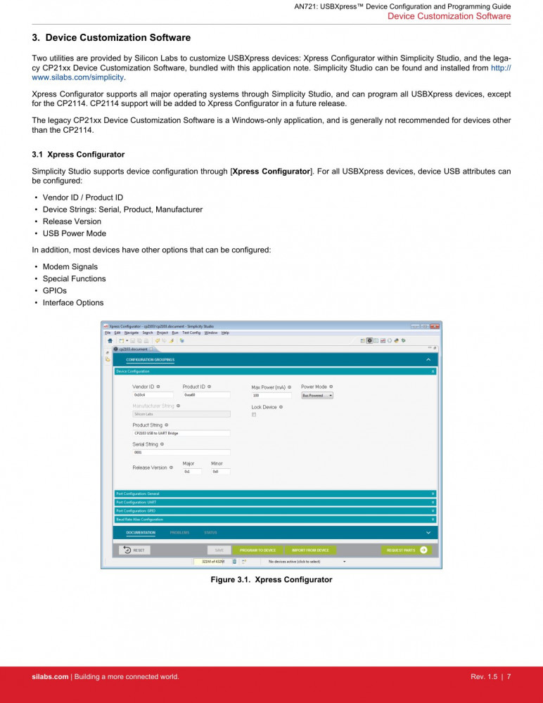 CP2130 technical document page 7