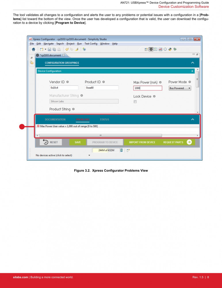 CP2130 technical document page 8