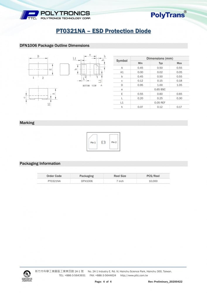 PT0321NA datasheet page 5