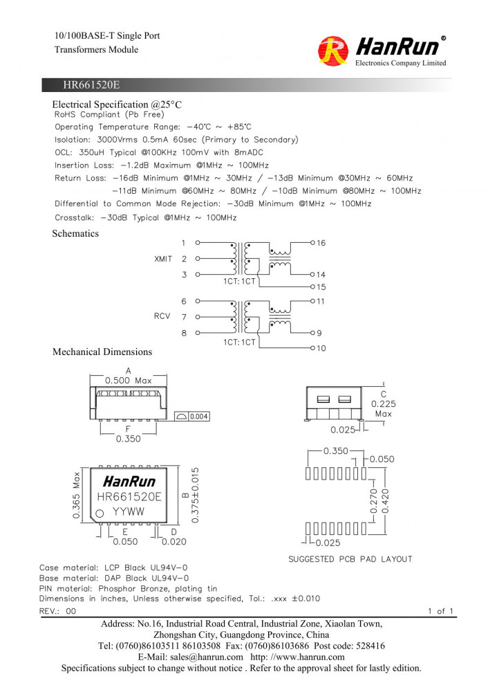 HR661520E technical document page
