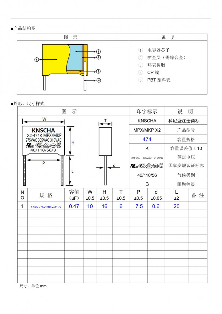 KNSCHA MPX474K31B9KN20600 specification page 2