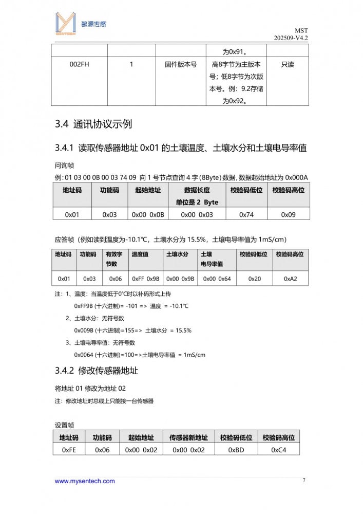 MST Sensor manual page 9