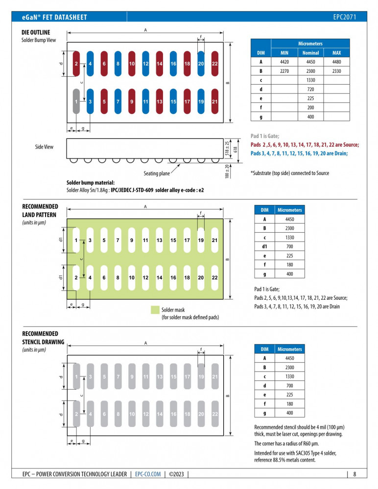 EPC2071 technical document page 8