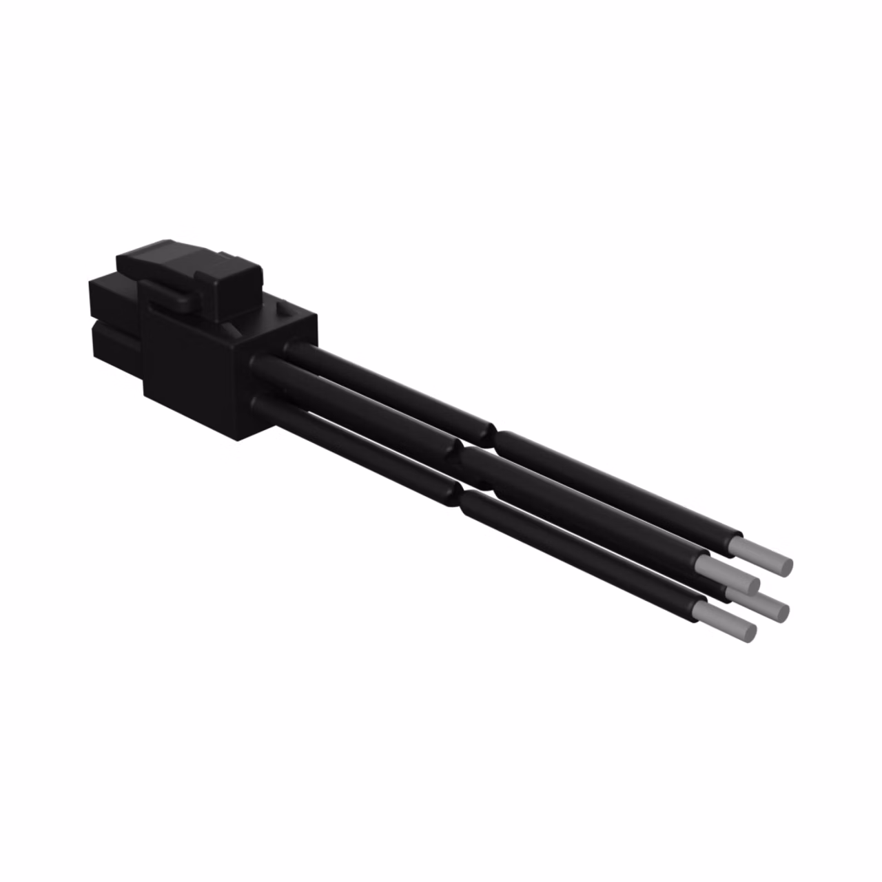 Mini-Fit Max-to-Pigtail Off-the-Shelf (OTS) Cable Assembly, Dual Row, Matte Tin (Sn) Plating, 4 Circuits, 300.00mm Length, Black for sale