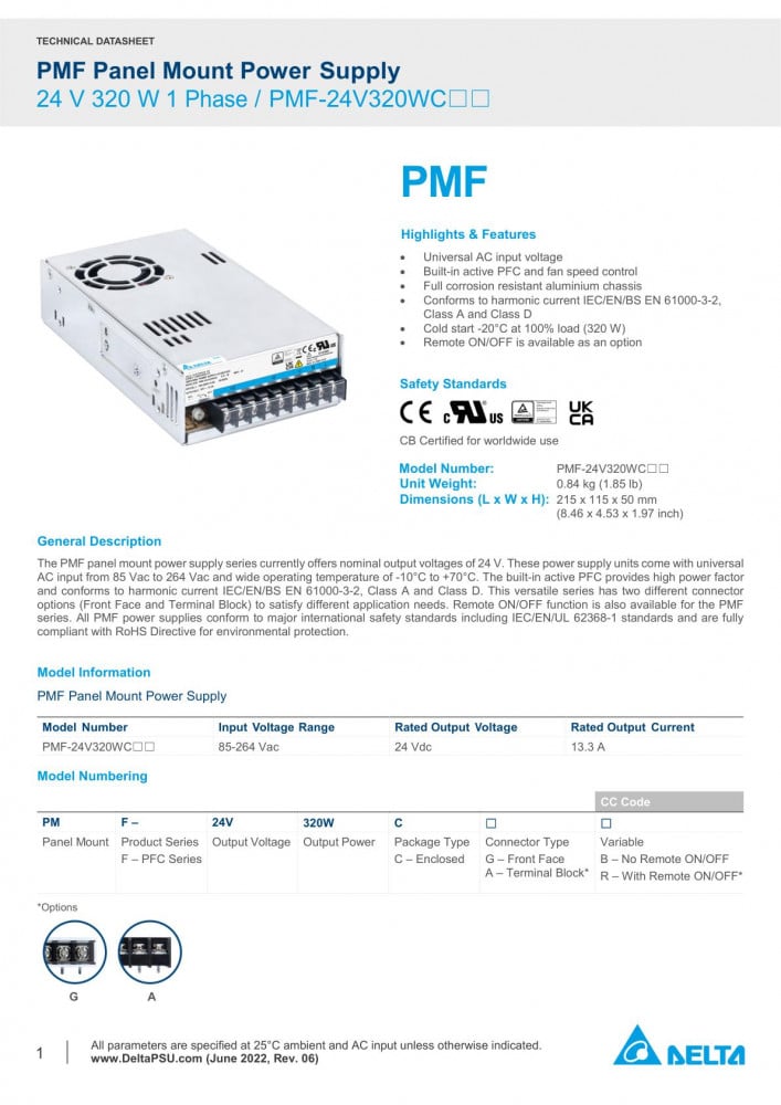 PMF-24V320WCAR datasheet page 1
