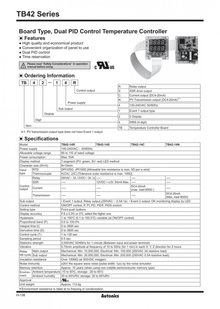 TB42 Series document page 1