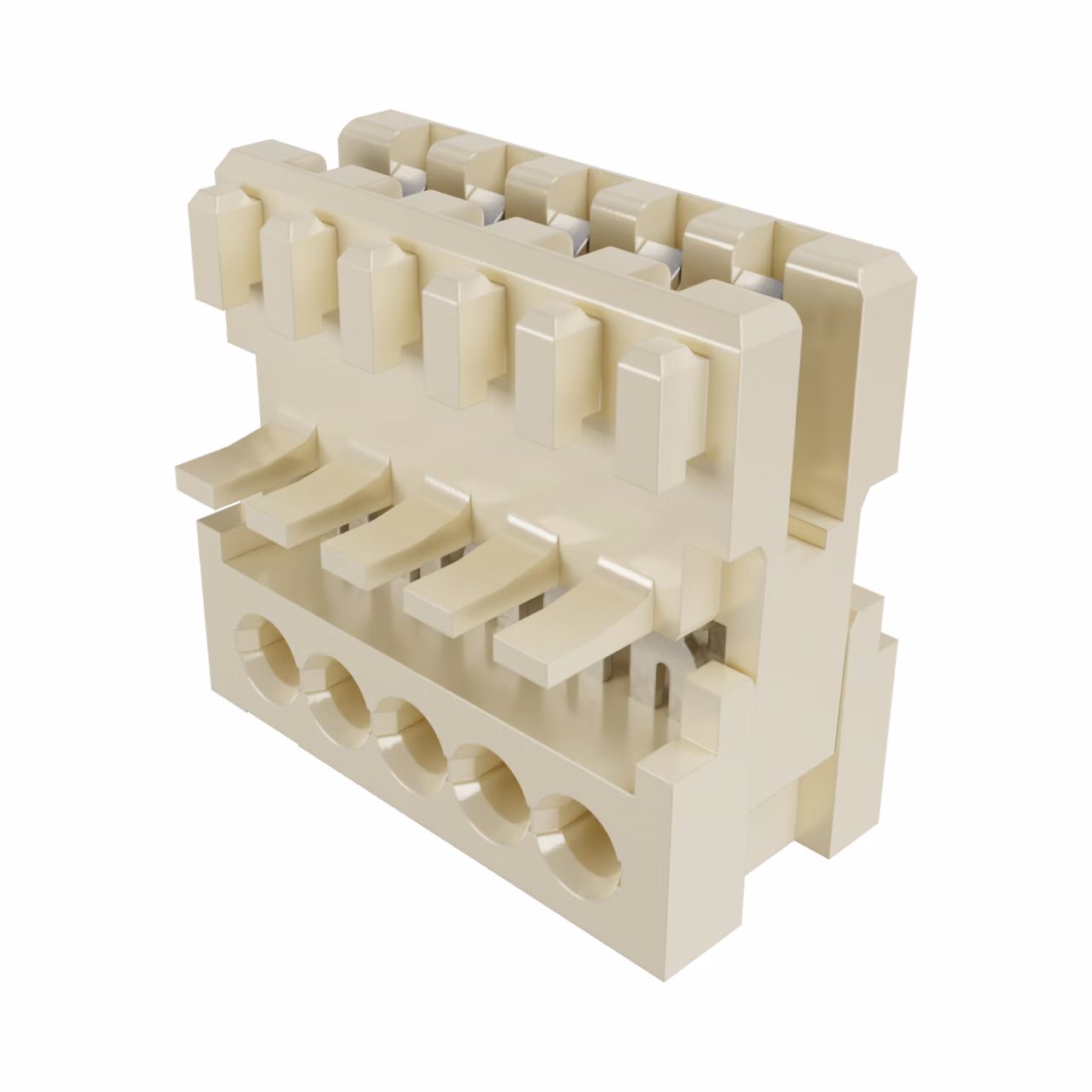 Appli-Mate RAST 2.5 Connector, 2.50mm Pitch, Female, 5 Circuits, No Position Keys Removed, Open Endwalls, Silver Plating for sale