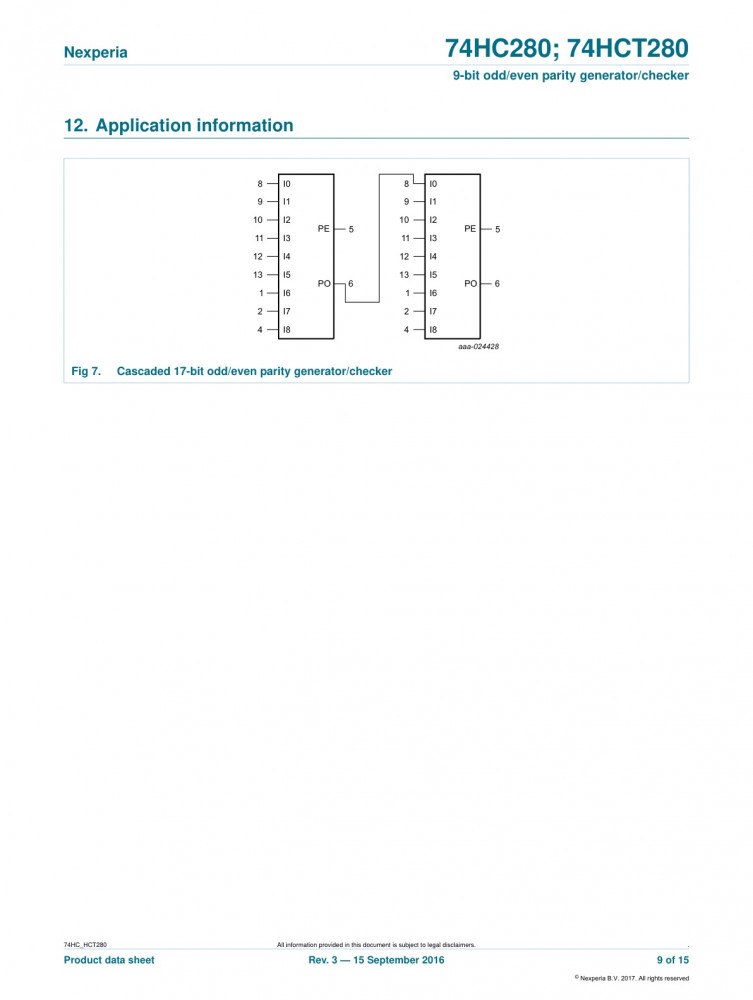 74HC280D datasheet page 9