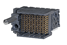 Impact 100 Ohm 3 Pair Right-Angle Daughtercard Receptacle, Left Guided, 8 Columns, 72 Circuits, Plated Through Hole Dimension 0.39mm, Polarizing Key Position A, Lead-Free