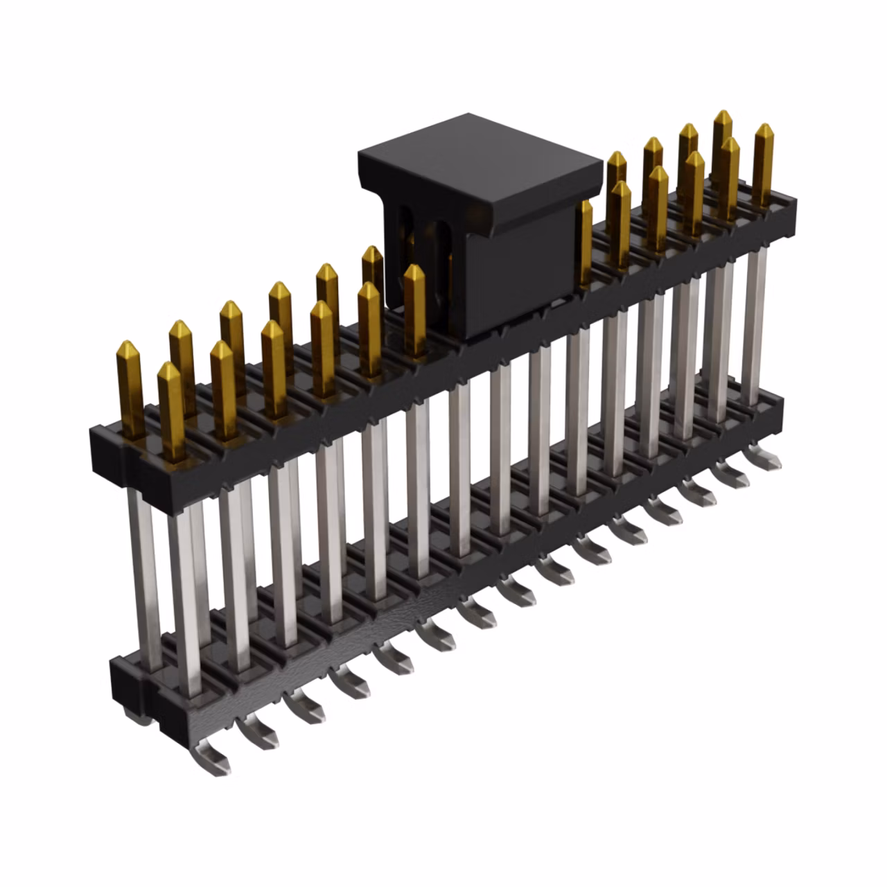 2.00mm Pitch Milli-Grid Header, Vertical, Surface Mount, Dual Row Dual Body, 40 Circuits, 0.38µm Gold (Au) Plating, 12.80mm Stacking Height, with Cap and Pegs, Tape and Reel, Lead-Free