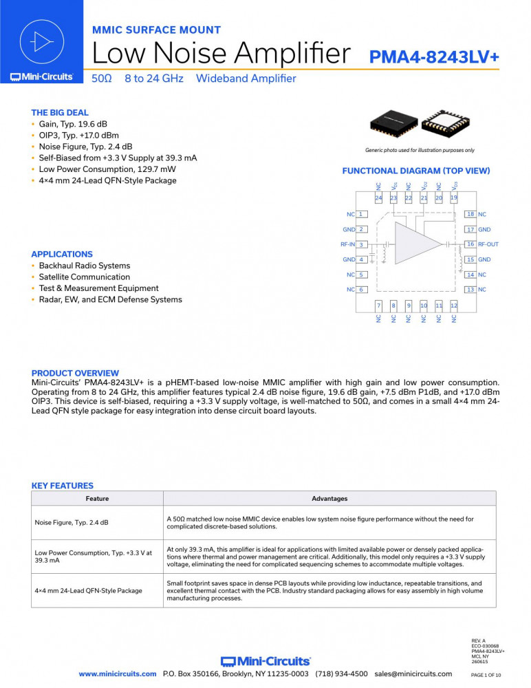PMA4-8243LV+ datasheet page 1