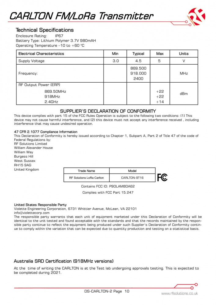 CARLTON document preview, page 10
