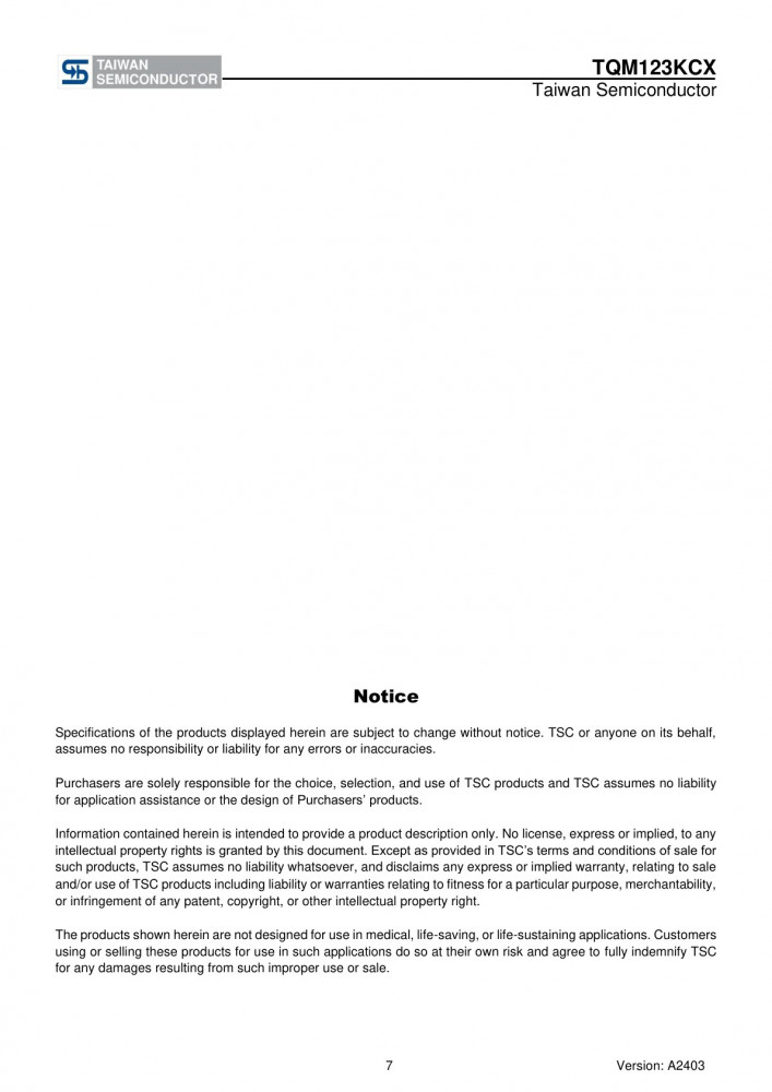 TQM123KCX datasheet page 7