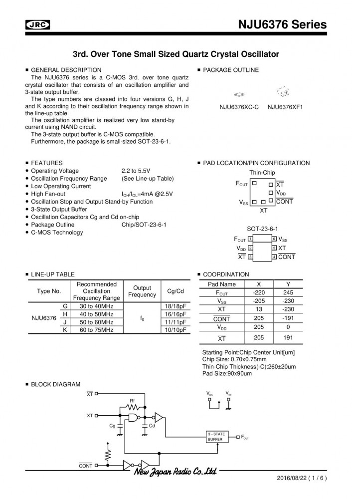 NJU6376 technical document page 1