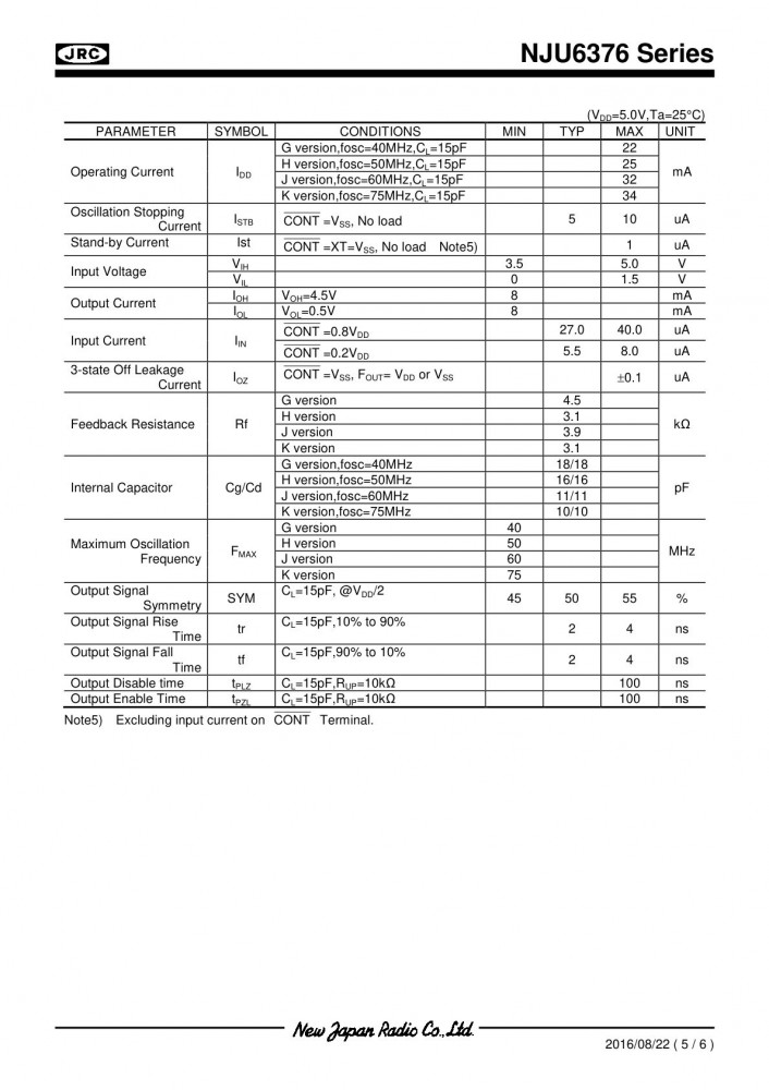 NJU6376 technical document page 5