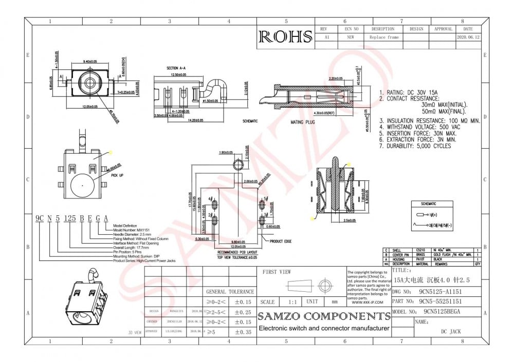 9CN5125BEGA technical drawing preview