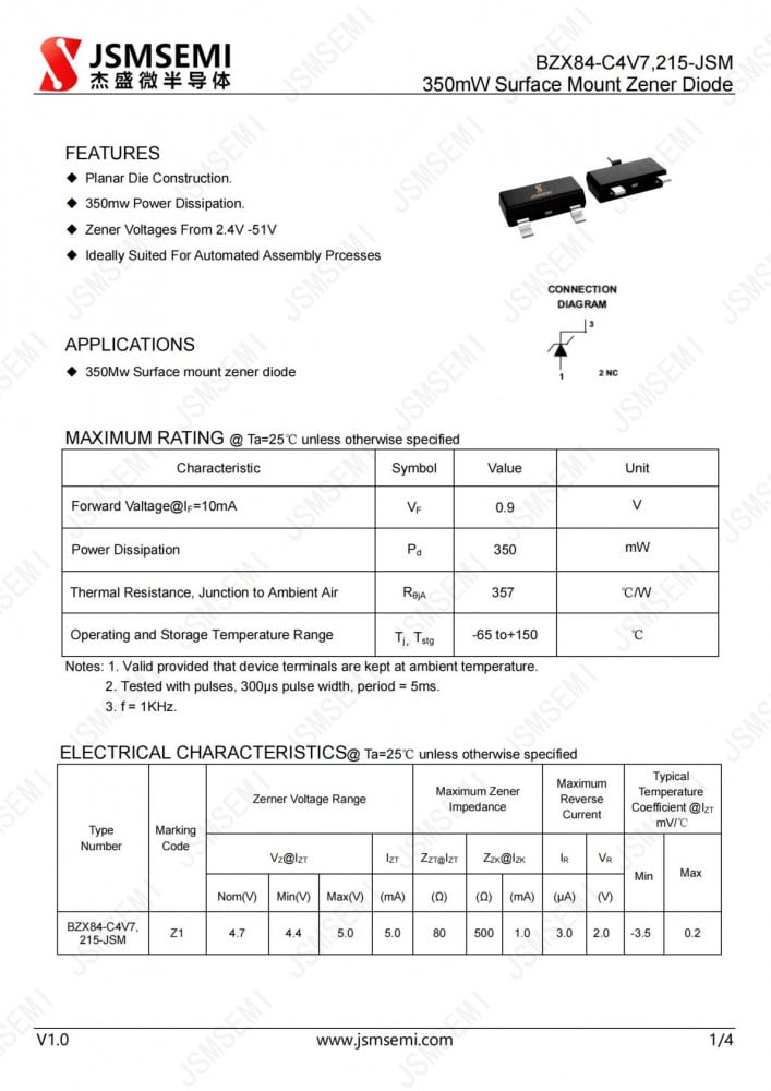 BZX84-C4V7,215-JSM datasheet page 1