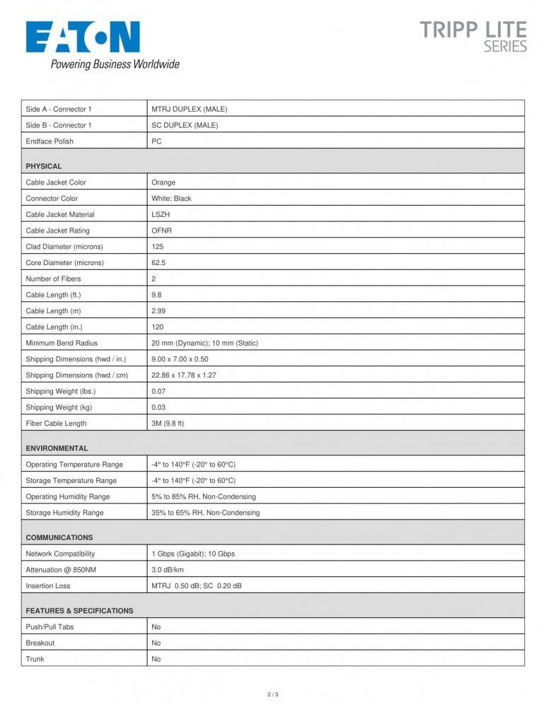 EATON N310-010 technical document page 2