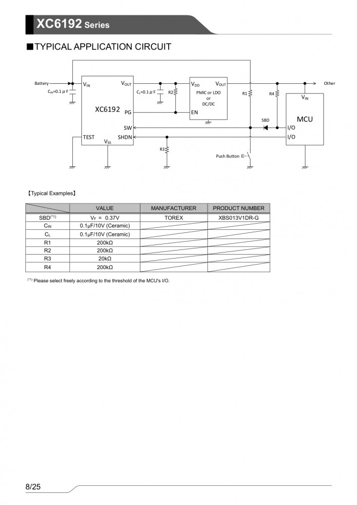 XC6192BANNER-G datasheet page 8