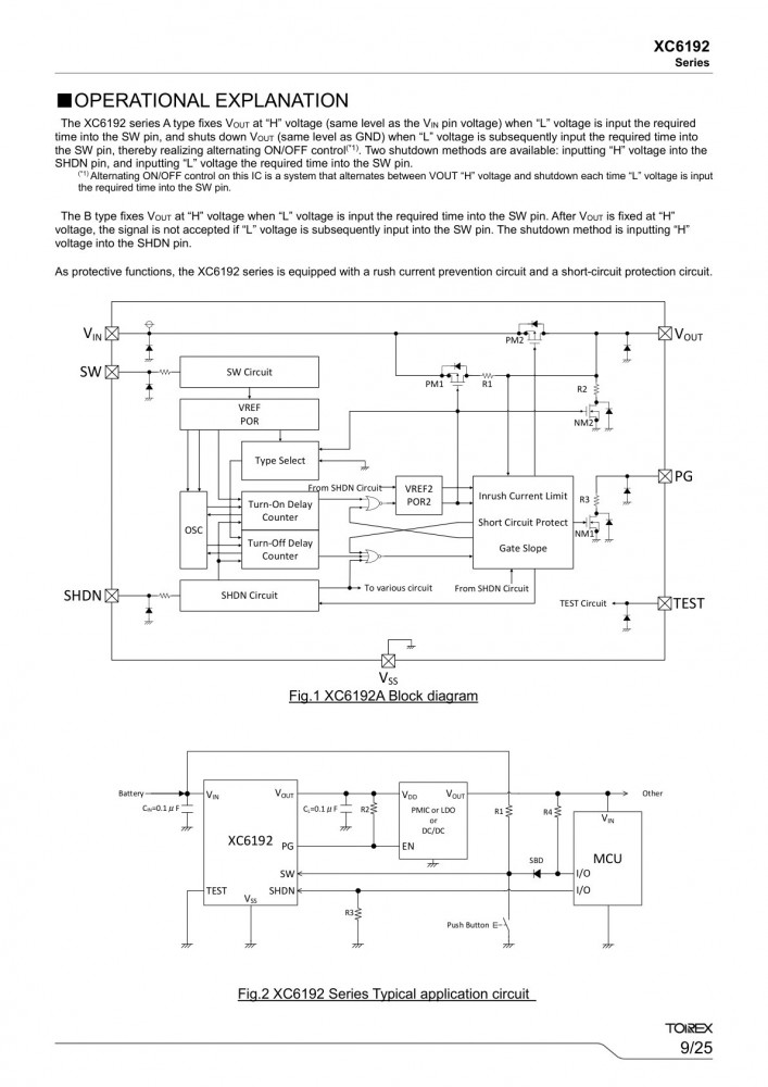XC6192BANNER-G datasheet page 9