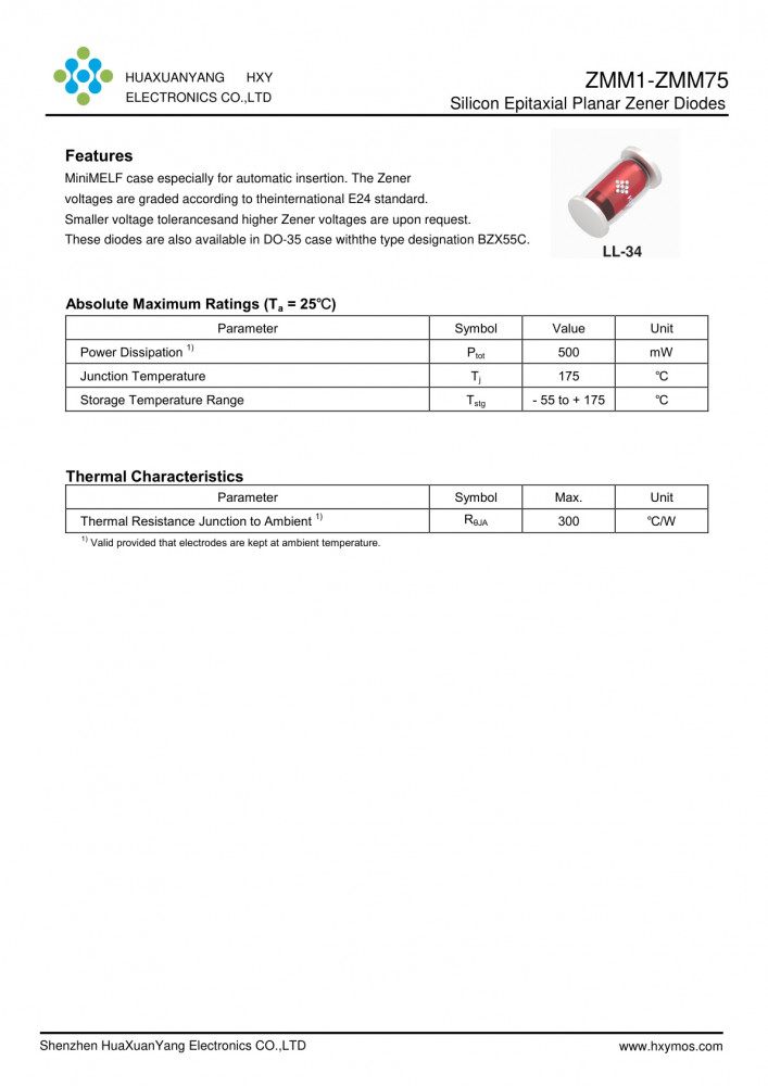 ZMM3V3 datasheet page 1