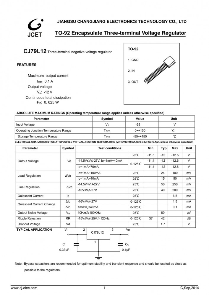 CJ79L12 datasheet page 1