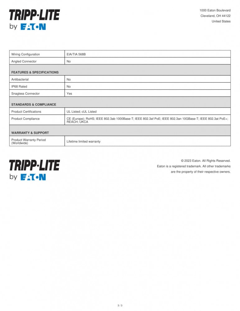 EATON N261-020-BL technical document page 3