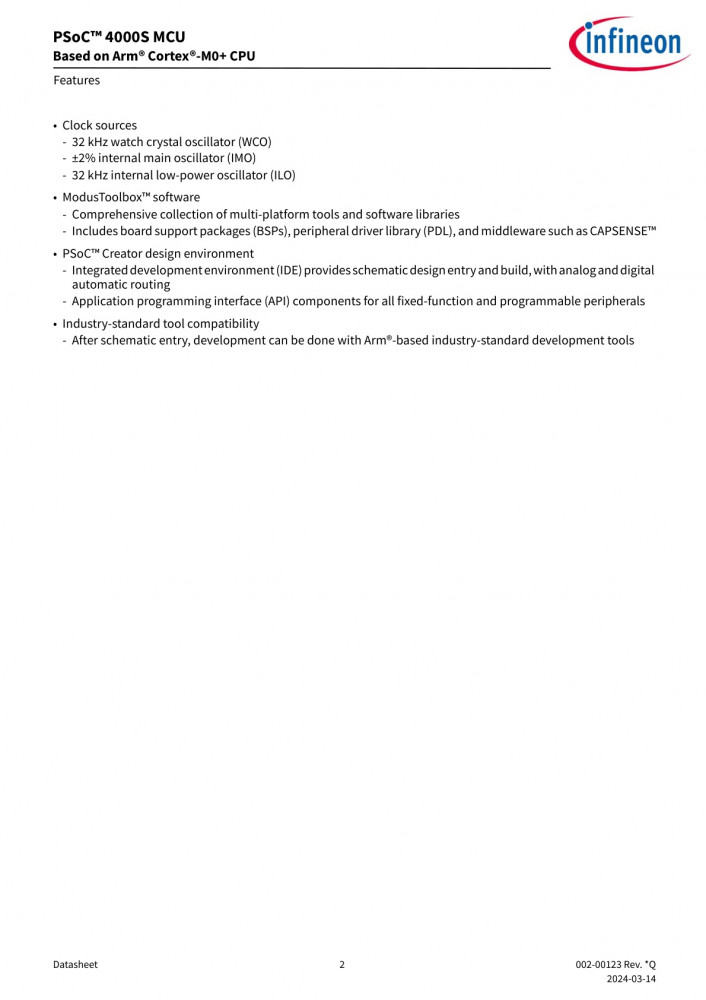 CY8C4045LQI-S411 document page 2