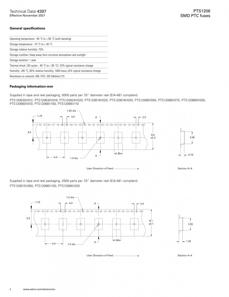 EATON PTS1206 datasheet page 4