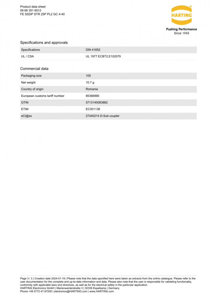 HARTING 09663516512 technical document page 3