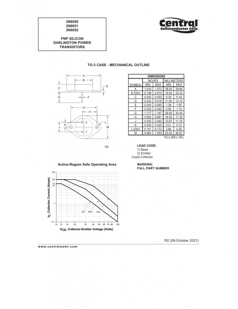 2N6052 datasheet page 2