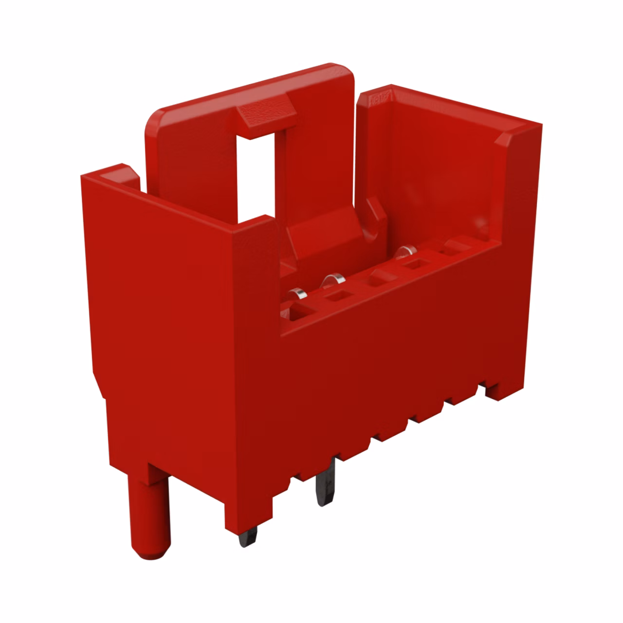 Appli-Mate RAST 2.5 Header, Vertical, 6 Circuits, Blocked Position Keys C, E, and G, Reference K00, Glow-Wire Capable, Red for sale