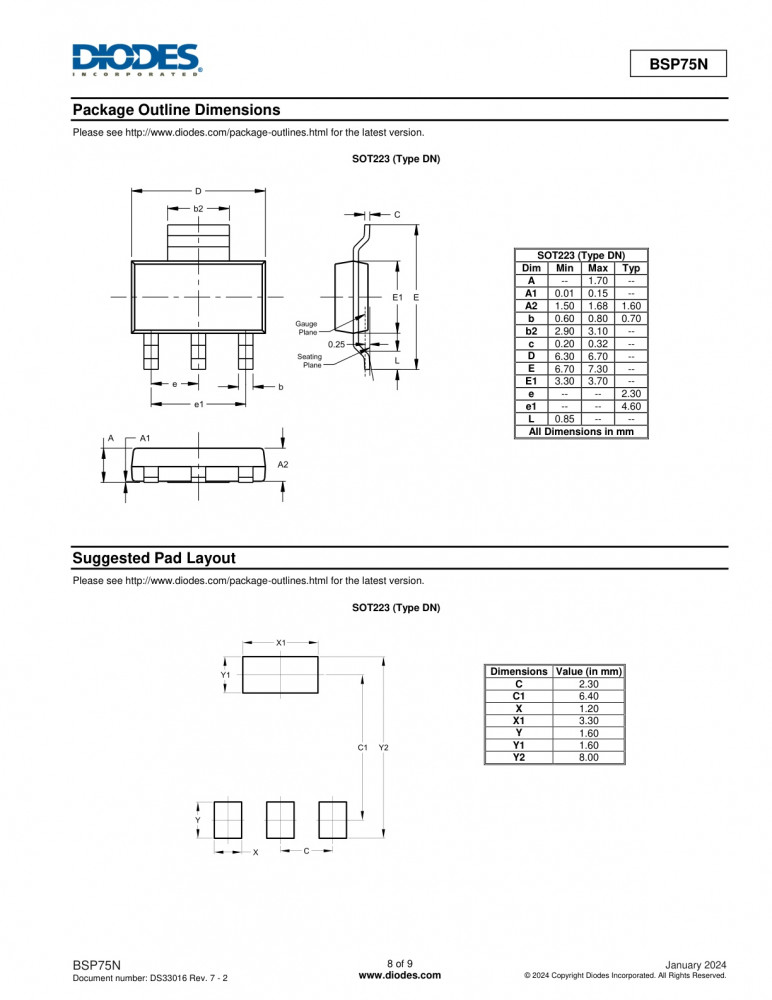 BSP75NTA datasheet page 8