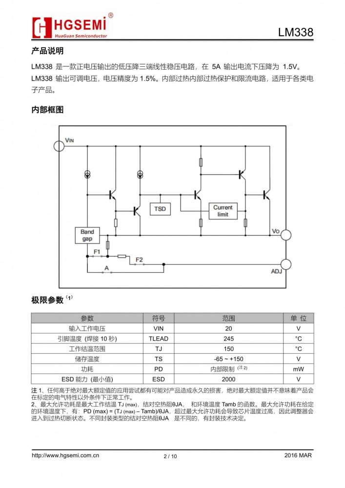 HGSEMI LM338S/TR datasheet page 2
