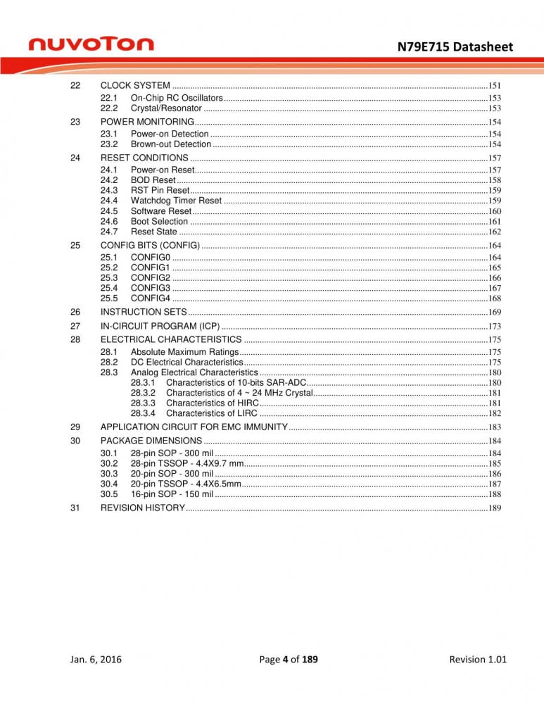 N79E715 datasheet page 4